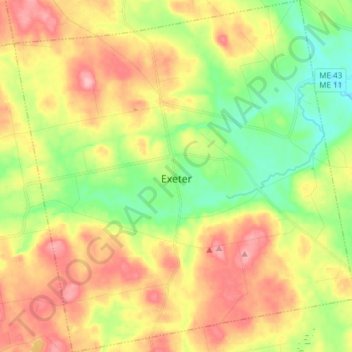 Exeter topographic map, elevation, terrain