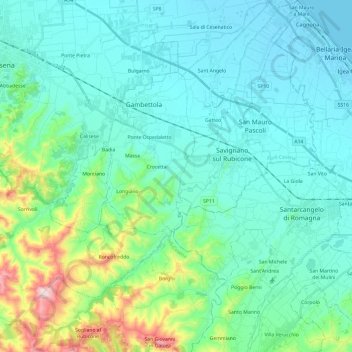 Rubicon topographic map, elevation, terrain