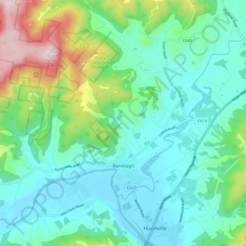Ranelagh topographic map, elevation, terrain