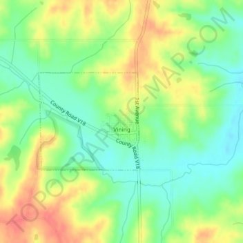 Vining topographic map, elevation, terrain