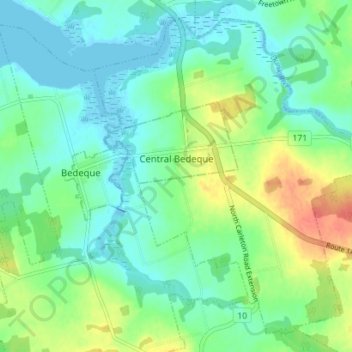 Central Bedeque topographic map, elevation, terrain