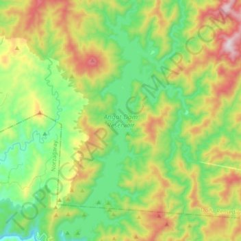 Angat Dam Reservoir topographic map, elevation, terrain