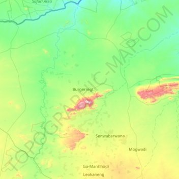 Blouberg Local Municipality topographic map, elevation, terrain