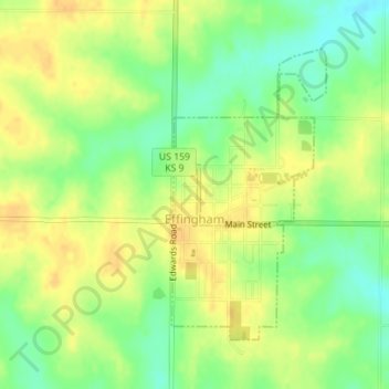 Effingham topographic map, elevation, terrain