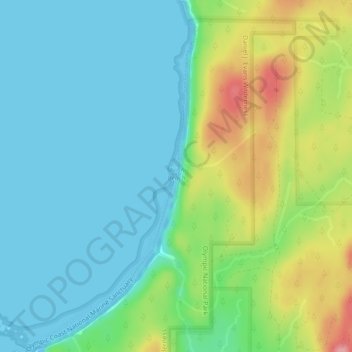 Shi Shi Beach topographic map, elevation, terrain
