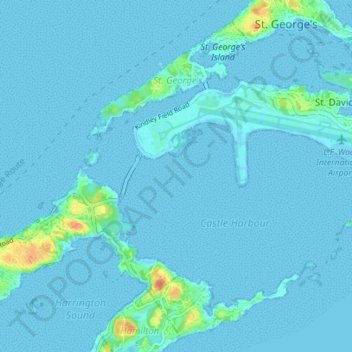 St. George's topographic map, elevation, terrain