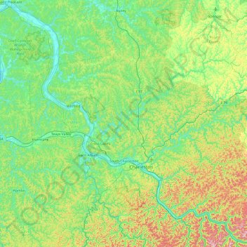Kanawha River topographic map, elevation, terrain