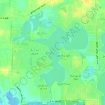 Duck Lake topographic map, elevation, terrain