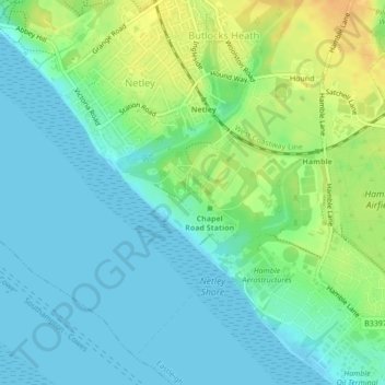 Royal Victoria Country Park topographic map, elevation, terrain