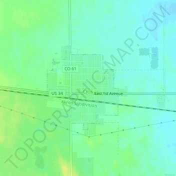 Otis topographic map, elevation, terrain