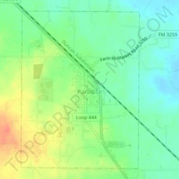 Paradise topographic map, elevation, terrain