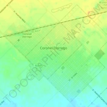 Coronel Dorrego topographic map, elevation, terrain