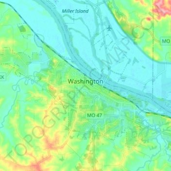 Washington topographic map, elevation, terrain