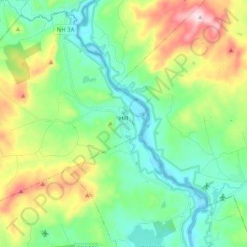 Hill topographic map, elevation, terrain