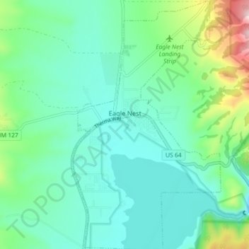 Eagle Nest topographic map, elevation, terrain