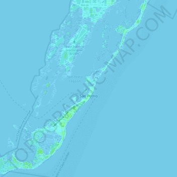 San Pedro Town topographic map, elevation, terrain