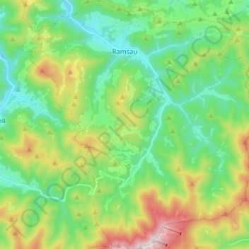 Ramsau topographic map, elevation, terrain
