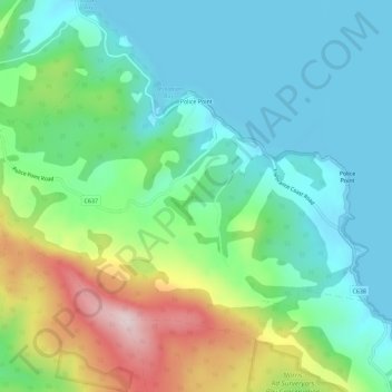 Police Point topographic map, elevation, terrain