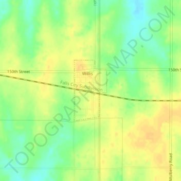 Willis topographic map, elevation, terrain