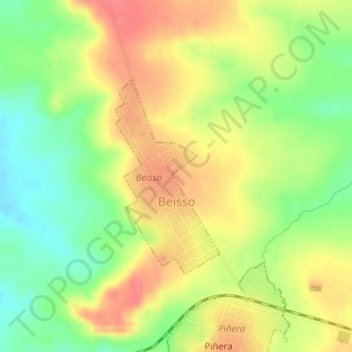Beisso topographic map, elevation, terrain