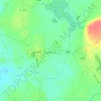 Ballymore topographic map, elevation, terrain