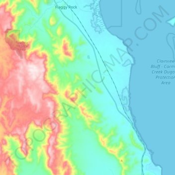 Clairview topographic map, elevation, terrain