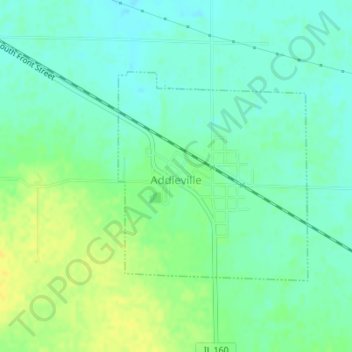 Addieville topographic map, elevation, terrain