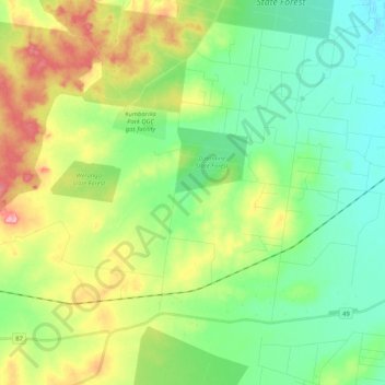 Kumbarilla topographic map, elevation, terrain