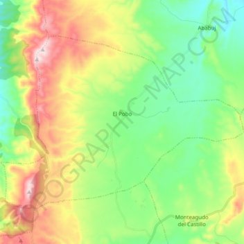 El Pobo topographic map, elevation, terrain
