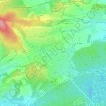 Mackenbach topographic map, elevation, terrain