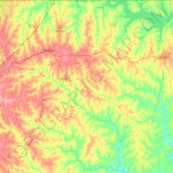 Warren County topographic map, elevation, terrain