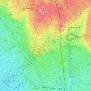 75020 topographic map, elevation, terrain