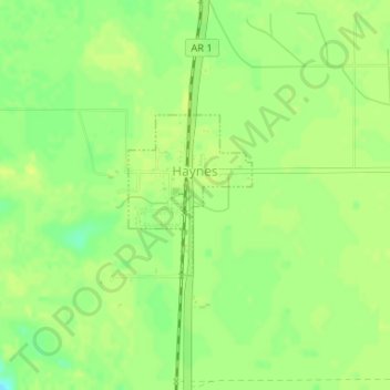 Haynes topographic map, elevation, terrain