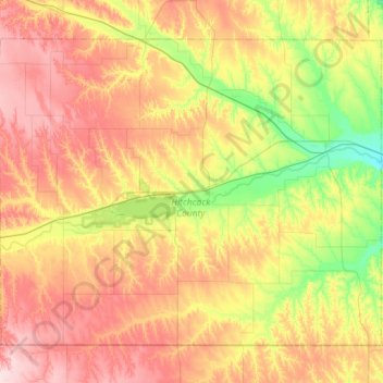 Hitchcock County topographic map, elevation, terrain