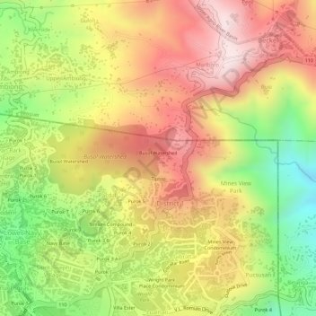 Busol Watershed topographic map, elevation, terrain