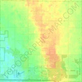 Larkin Charter Township topographic map, elevation, terrain