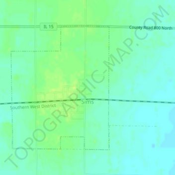 Sims topographic map, elevation, terrain