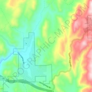 Pine Valley topographic map, elevation, terrain