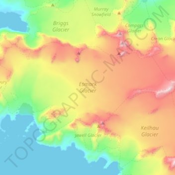 Esmark Glacier topographic map, elevation, terrain