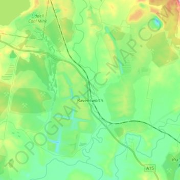 Ravensworth topographic map, elevation, terrain