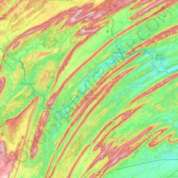 Rothrock State Forest topographic map, elevation, terrain