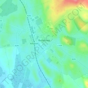 Ballymote topographic map, elevation, terrain