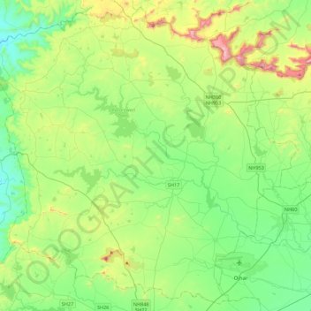 Dindori topographic map, elevation, terrain