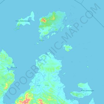 Kudat topographic map, elevation, terrain