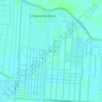 Nieuw Nickerie topographic map, elevation, terrain