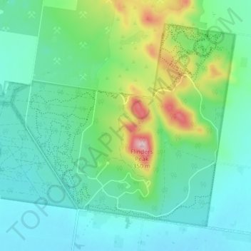 You Yangs Regional Park topographic map, elevation, terrain