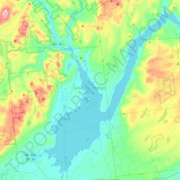 Great Sacandaga Lake topographic map, elevation, terrain