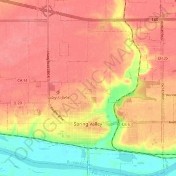Spring Valley topographic map, elevation, terrain