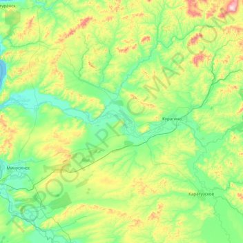 Tuba River topographic map, elevation, terrain