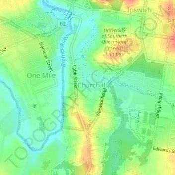 Churchill topographic map, elevation, terrain